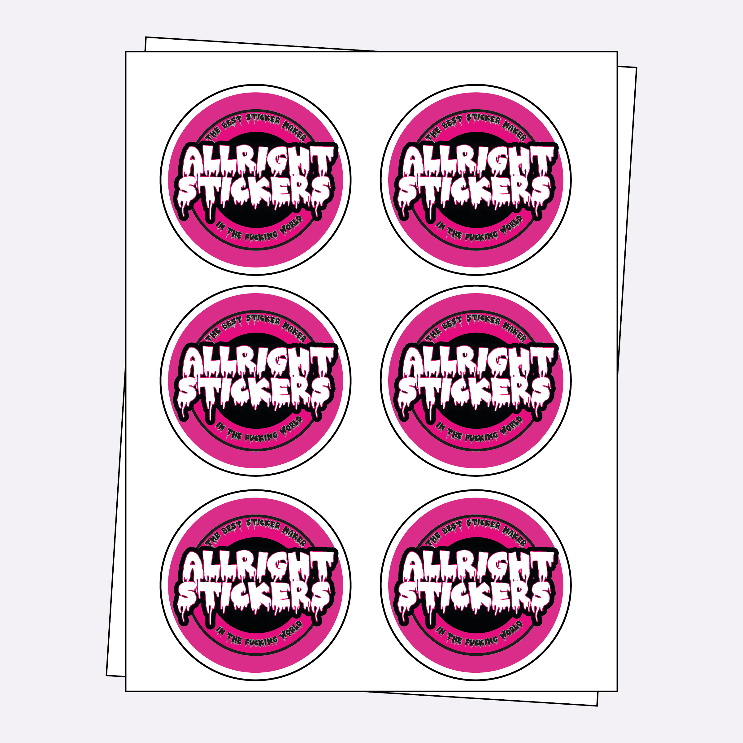 HOJAS DE ETIQUETAS REDONDAS | Allright Stickers®